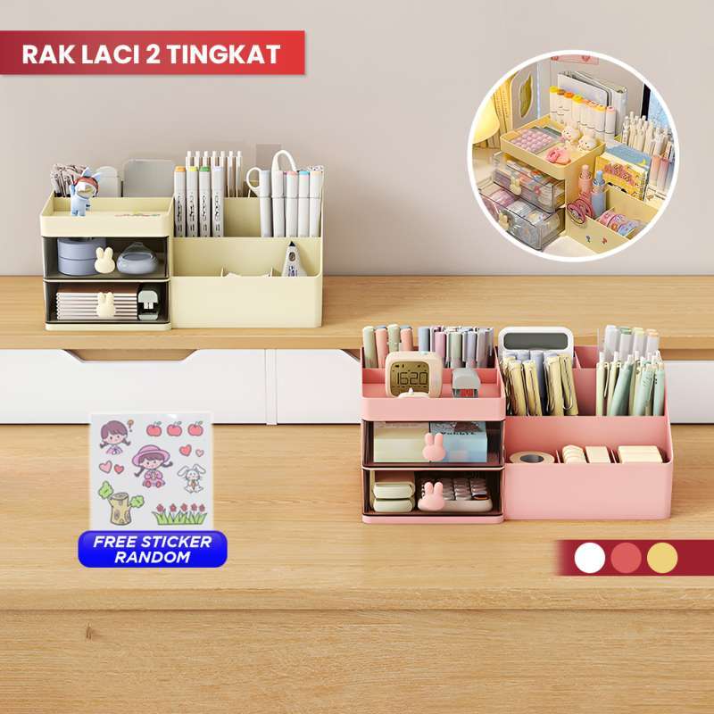 Promo Sk-c1014 Rak Plastik Dengan Laci 2 Tingkat Motif Bunny Desk ...