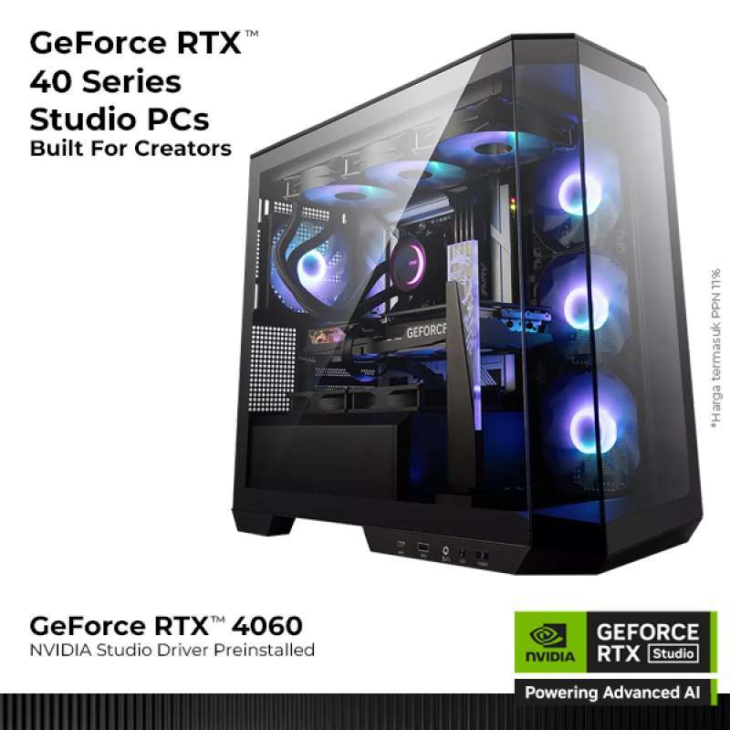 Jual Pc Geforce Rtx Studio Myth Msi Mag Geforce Rtx 4060 - I9 12900kf ...