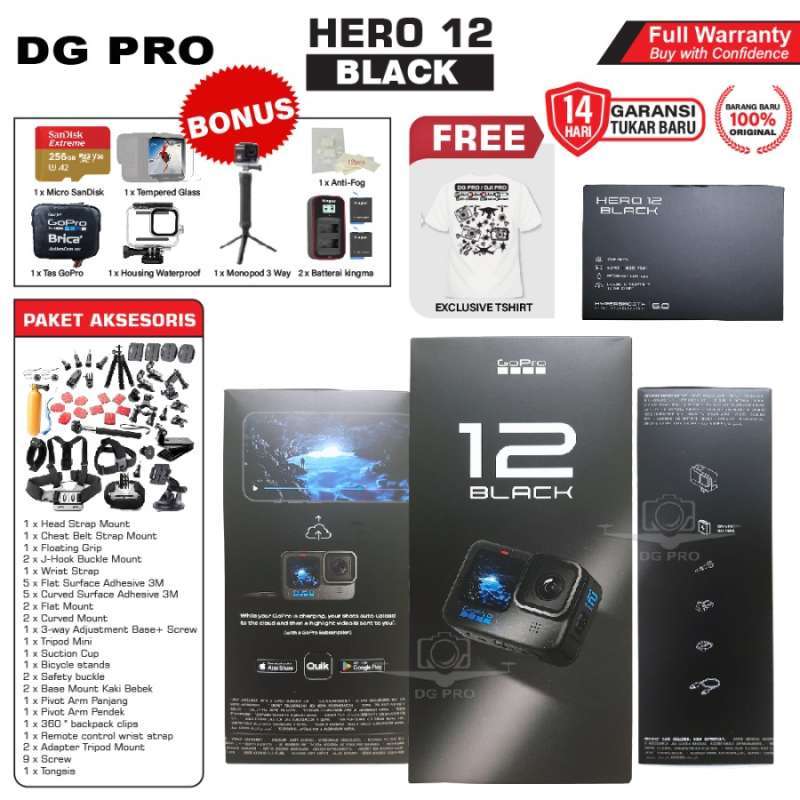 Jual Gopro Hero 12 Black Action Camera Go Pro Hero12 Hypersmooth 6.0 ...