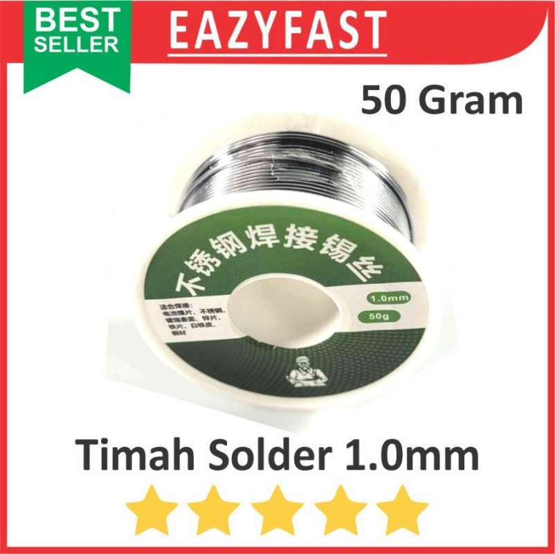 Jual Timah Solder Kawat 1mm 50gr Gulung Roll Rol Flux Core Utk 1 Mm 50 ...