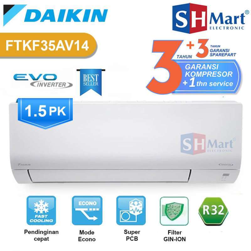 Jual Ac Daikin 1,5 Pk Evo Inverter Ftkf-35av14 R32 New Inverter Garansi ...