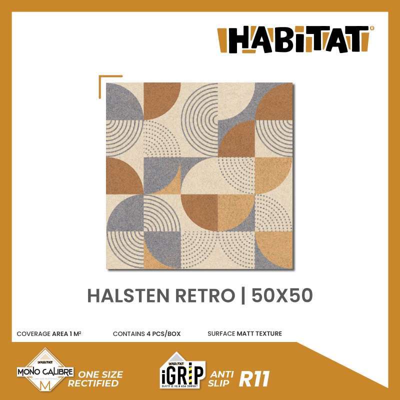 Jual Milantiles - Habitat Halsten Retro 50x50 Keramik Lantai Kamar Mandi Di Seller Milan Tiles ...