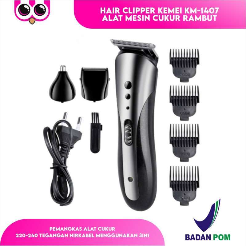 Jual Hair Clipper Kemei Km-1407 Alat Mesin Cukur Rambut Cukuran Portable Elektrik Shaver Di ...