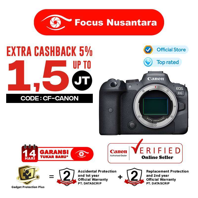Promo Focus Nusantara - Canon Eos R6 Body Diskon 14% Di Seller Focus ...
