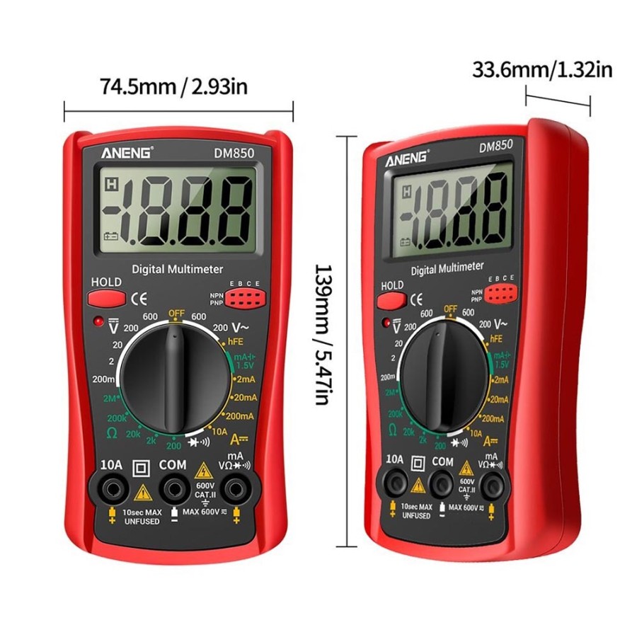 Jual Multimeter Digital Aneng Dm850 Avo Volt Ampere Ohm Multi Meter ...