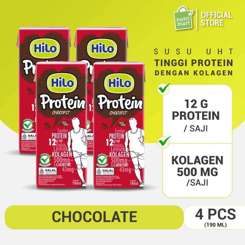 Promo Hilo Protein Chocofit Uht 190 Ml X 4 Pcs – Susu Tinggi Protein Dengan Collagen Rasa ...