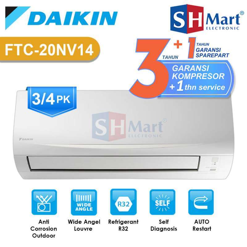 Jual Ac Daikin 3/4 Pk Thailand Ftc-20nv Ftc 20nv Garansi Resmi (medan ...