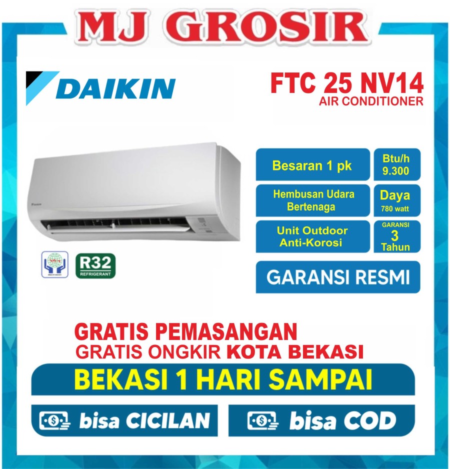 Jual AC DAIKIN FTC 25 NV14 RC 1 PK + PASANG R32 STANDARD THAILAND LOW ...