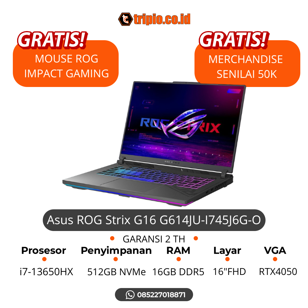 Jual Asus Rog Strix G16 G614ju-i745j6g-o - Eclipse Gray Di Seller ...