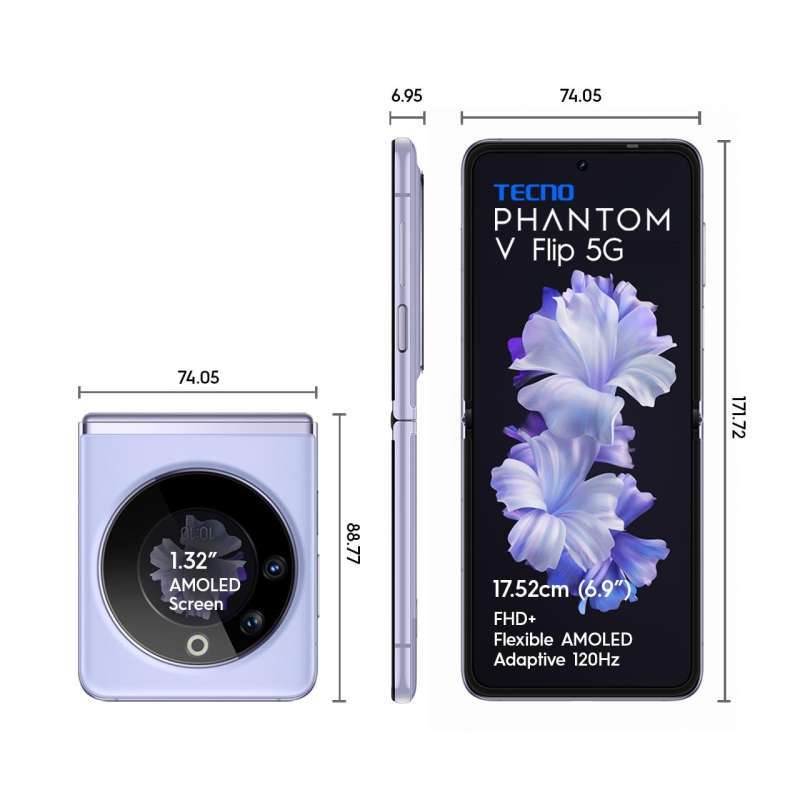 Promo Tecno Phantom V Flip Smartphone [8/256gb/n] - Mystic Dawn Diskon ...