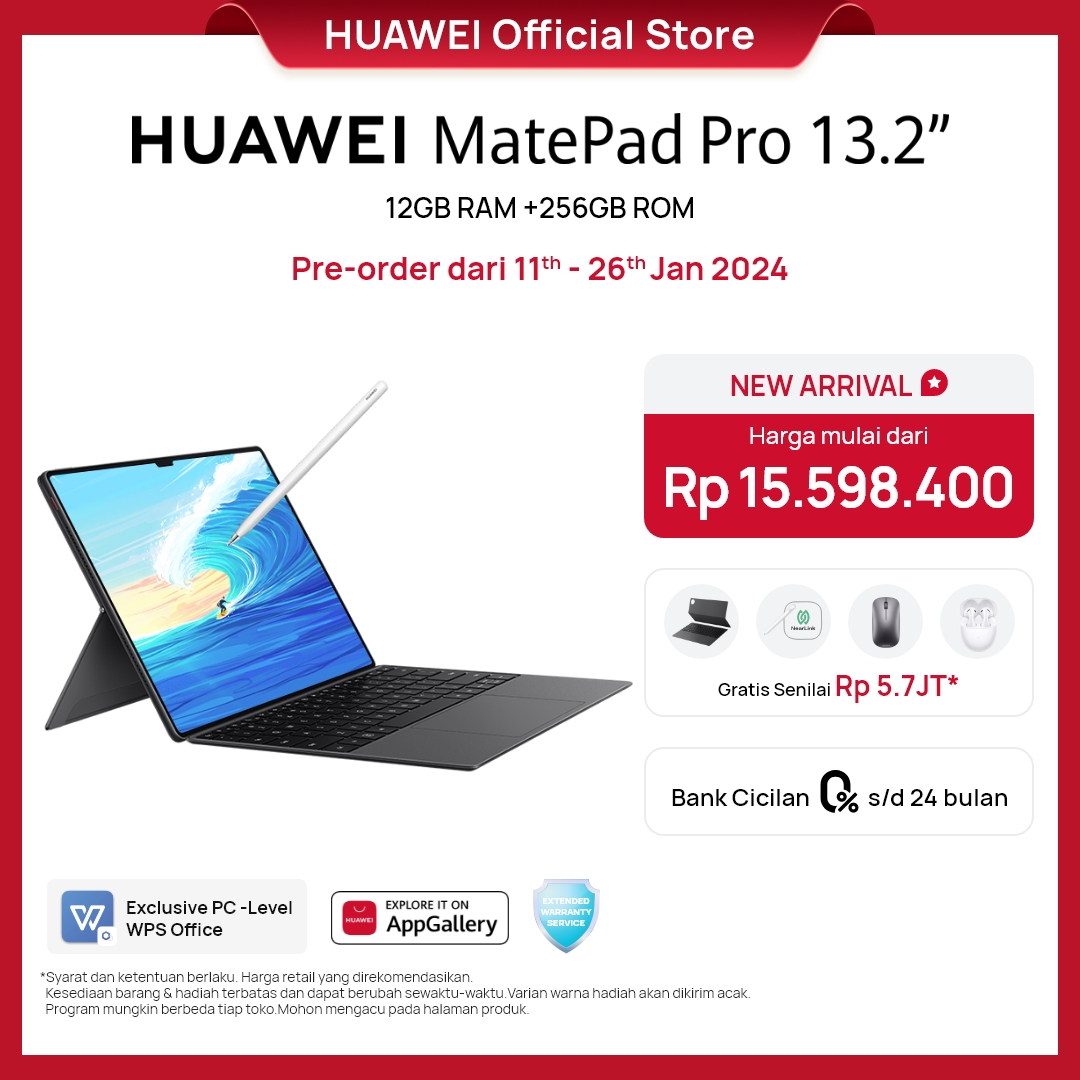 Promo [BARU] HUAWEI MatePad Pro 13.2 Tablet | 2.8K OLED | 144Hz ...