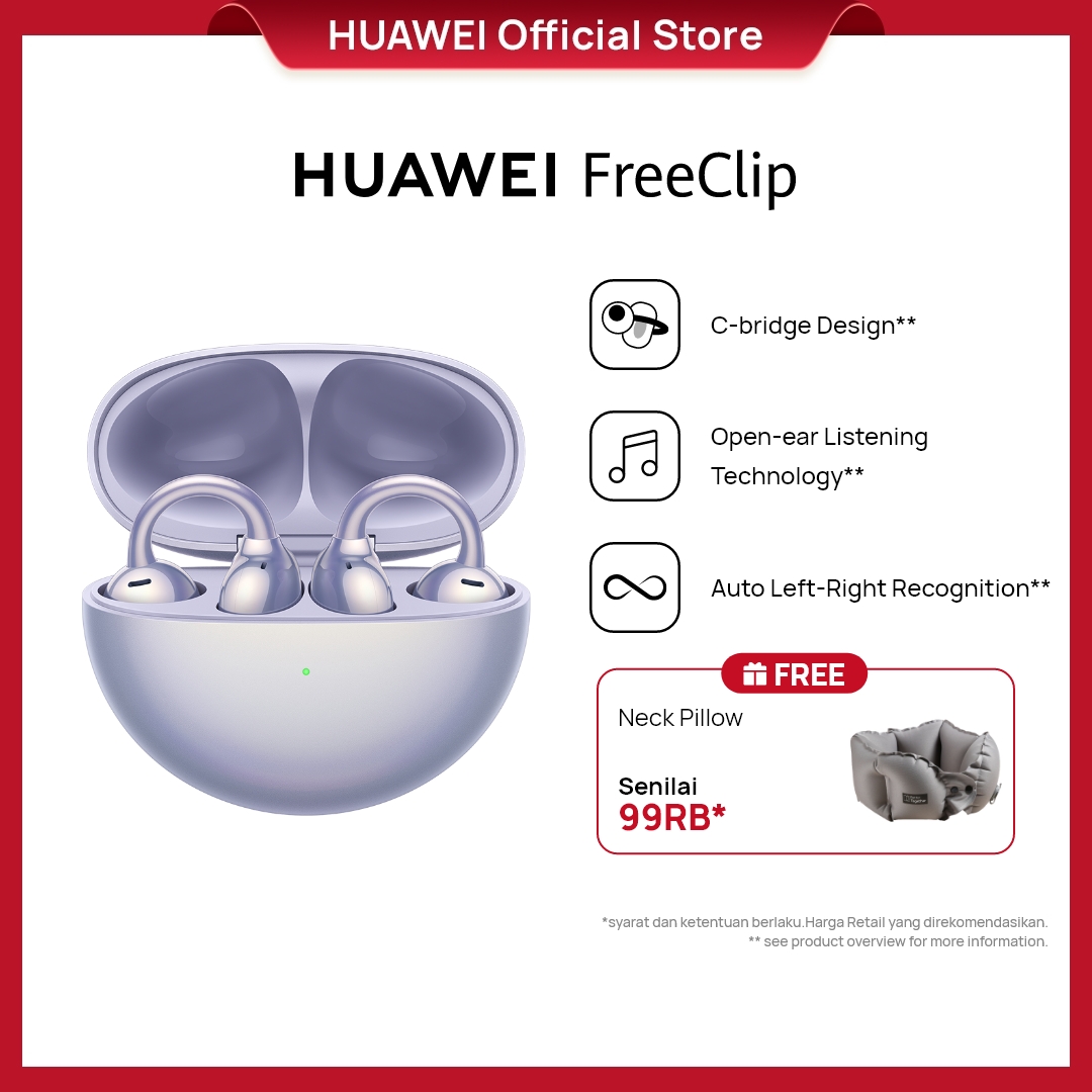 Promo Huawei Freeclip Open-ear Tws Earphone | Fashionable C-bridge ...