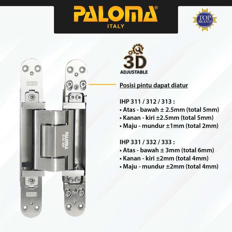 Promo Paloma Engsel Tanam Invisible Concealed Hinge Pintu Jendela Ihp ...