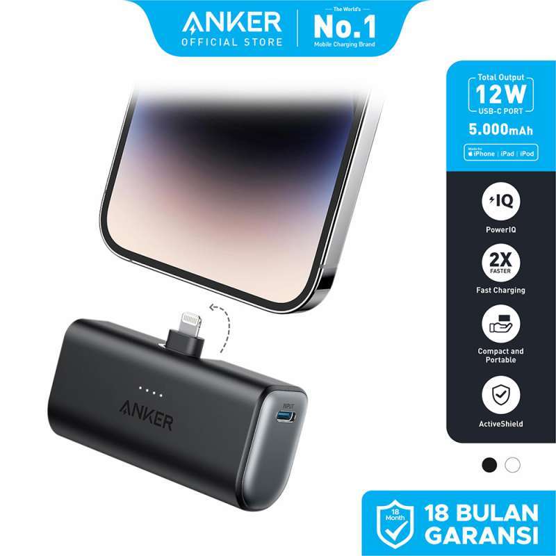 Promo Powerbank Anker Nano 5000 Mah - 22,5w +type C Diskon 43% Di ...