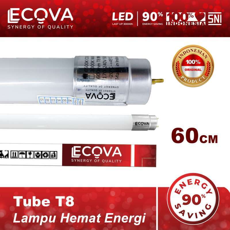 Jual Lampu Led Ecova Tl T8 Terang Hemat Energi & Tahan Lama 9 Watt 60cm Di Seller Ecova Led ...