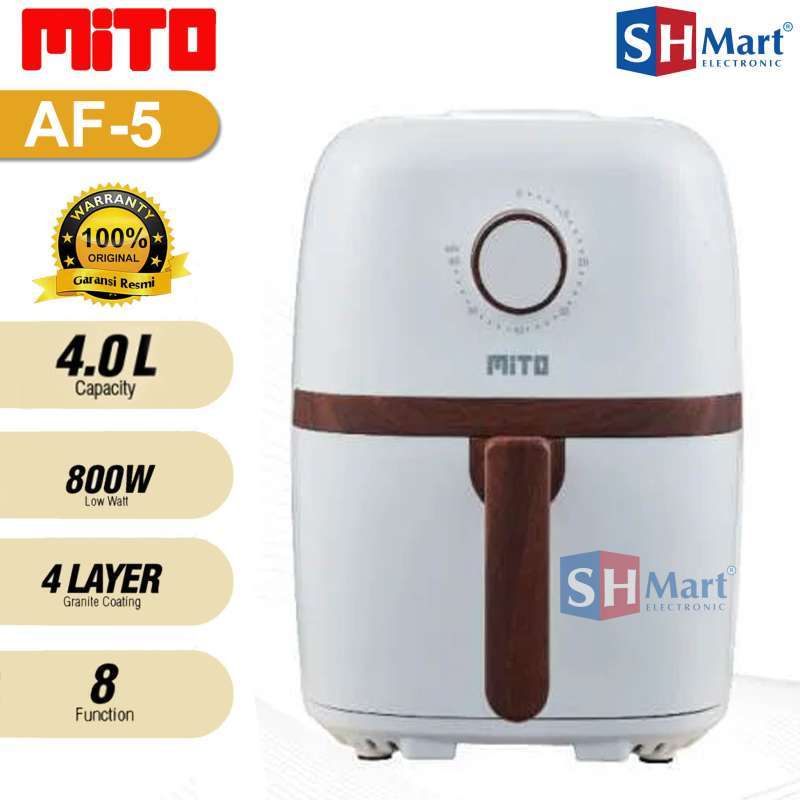 Jual Air Fryer Mito Kapasitas 4 Liter Happy Fry Mito Wood Series Af5