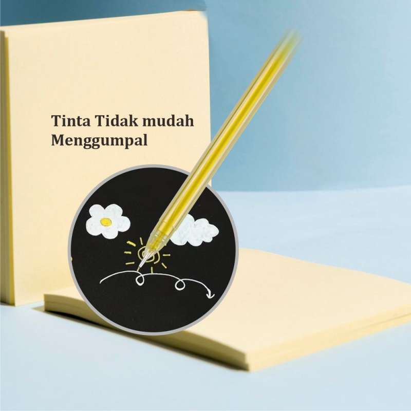 Promo Oem Sk-a85 Pulpen Gel Metalik Gold 1mm / Pulpen Warna Warni Gold ...