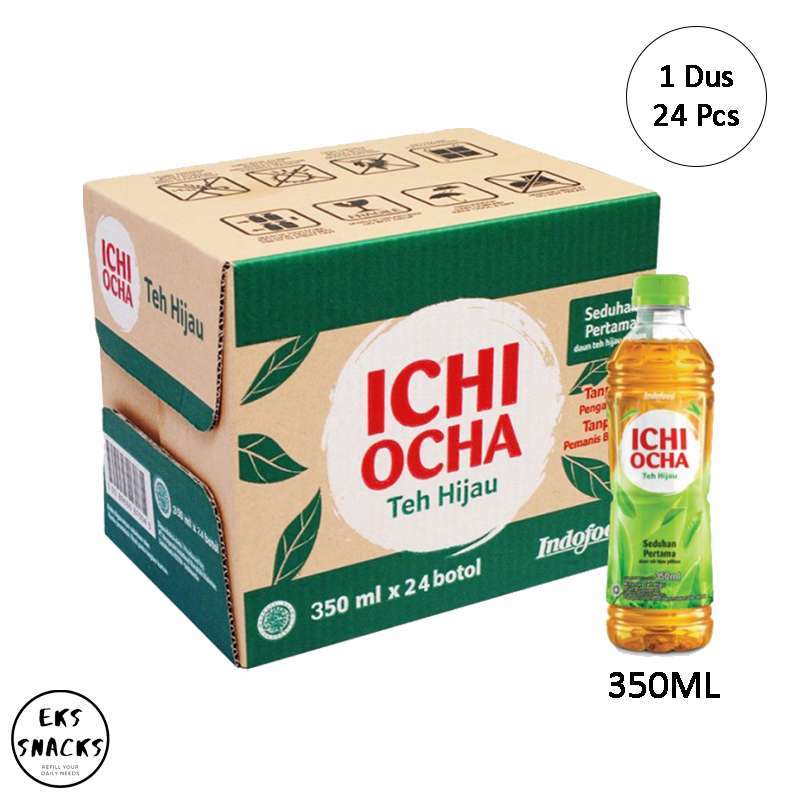 Promo Ichi Ocha Green Tea / Teh Hijau 350ML [1 Box 24 Pcs] Diskon 1% di Seller EKS Snacks ...