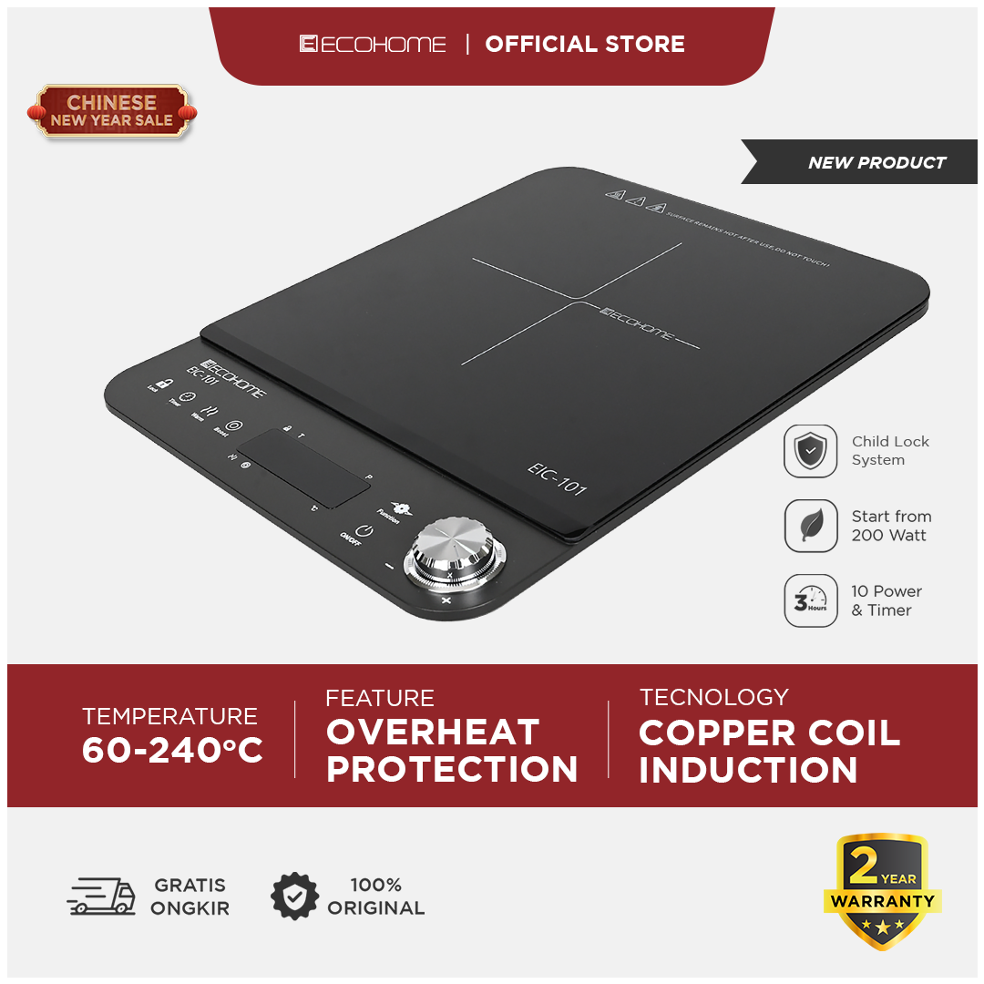 Promo ECOHOME Induction Cooker EIC-101 Smart Kompor Induksi Listrik Low ...