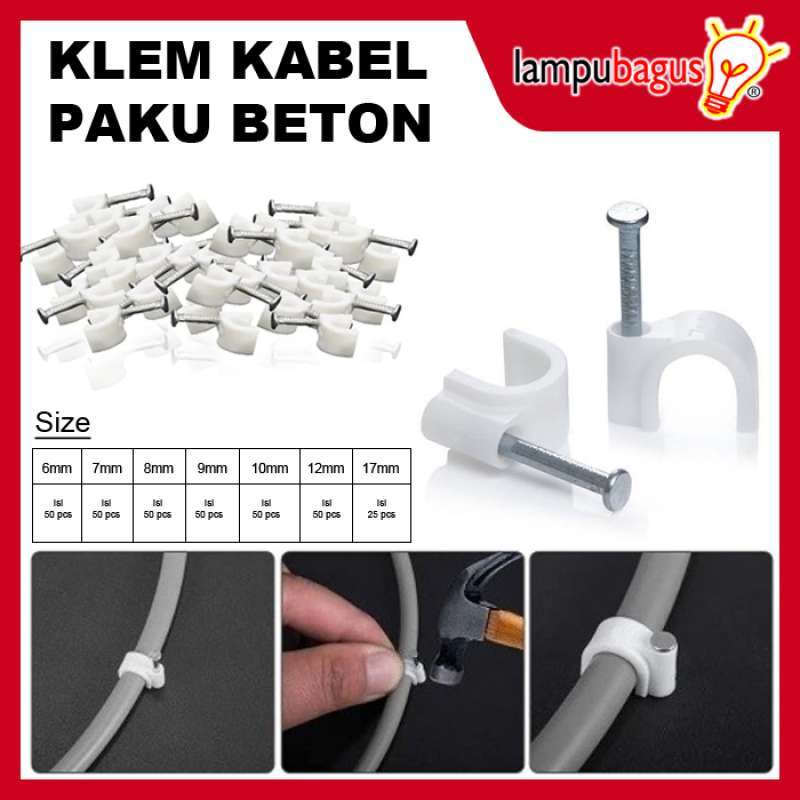 Promo Klem Kabel Listrik / Klem Paku Beton / Klem Kabel Clip Diskon 50% ...