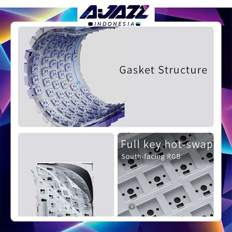 Promo Ajazz Ak820gts Pro Trimode Keyboard With Led Screen Gasket ...