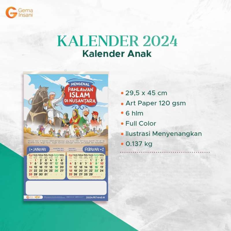 Jual KALENDER DINDING ANAK MUSLIM 2024 di Seller Mitra Media Grosir ...