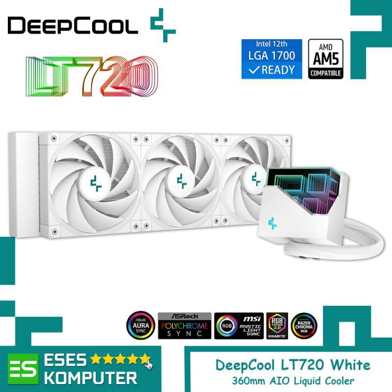 Jual AIO DeepCool LT720 WHITE ARGB 360mm High Performance Liquid CPU ...