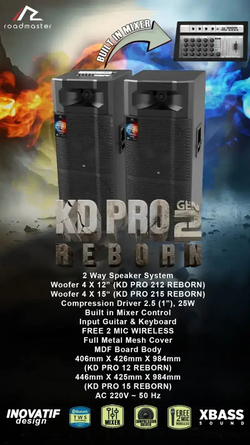 Jual Tws Bluetooth Speaker Aktif Roadmaster Kd Pro Reborn Series ( 215 ...