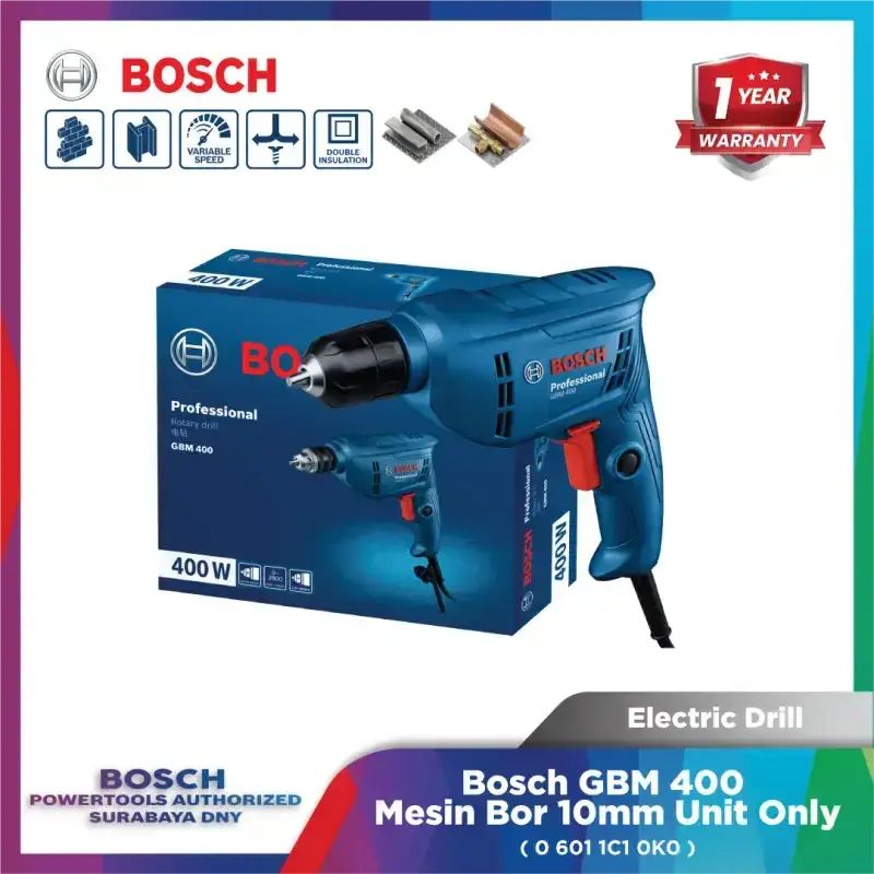 Jual Bosch Gbm 400 Electrill Drill 10mm Mesin Bor Kayu & Besi 400w ...