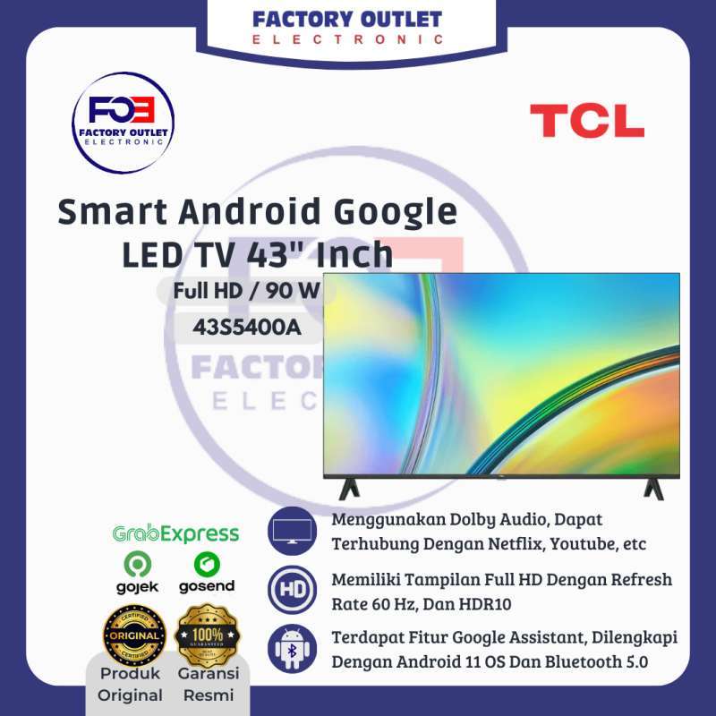 Jual TCL 43S5400A 43 S5400A Android Smart LED TV Full HD FHD 43 Inch Game Sport Movie Mode di ...