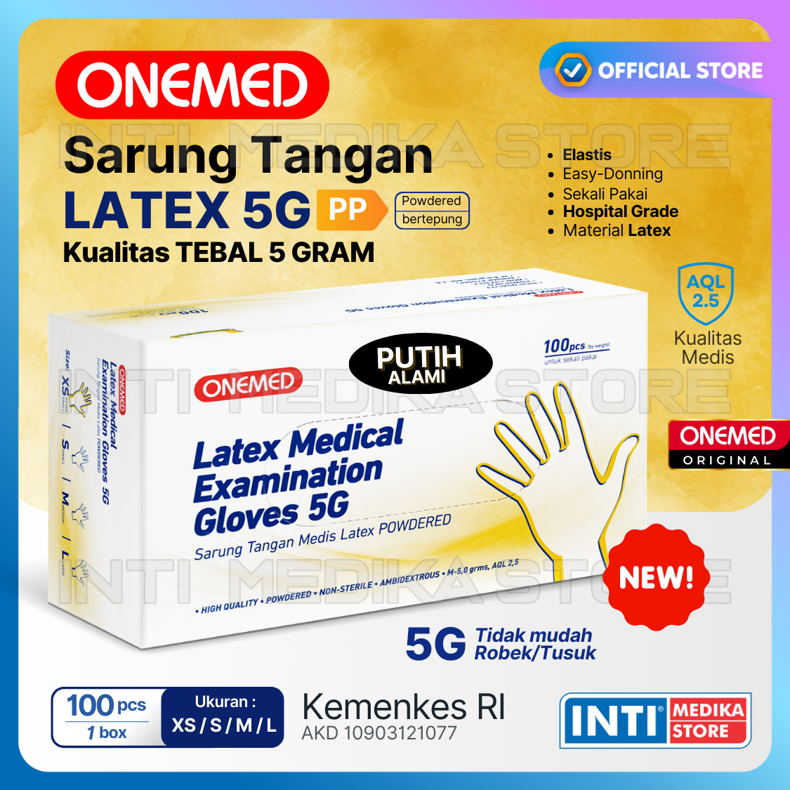 Promo Onemed - Sarung Tangan Medis Latex Powdered 5g | Medical ...