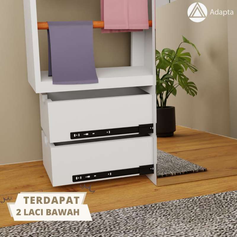 Promo Adapta Kaca Standing Mirror HPL Rak Hijab Cermin Frameless - Standing Mirror Rak Hijab ...