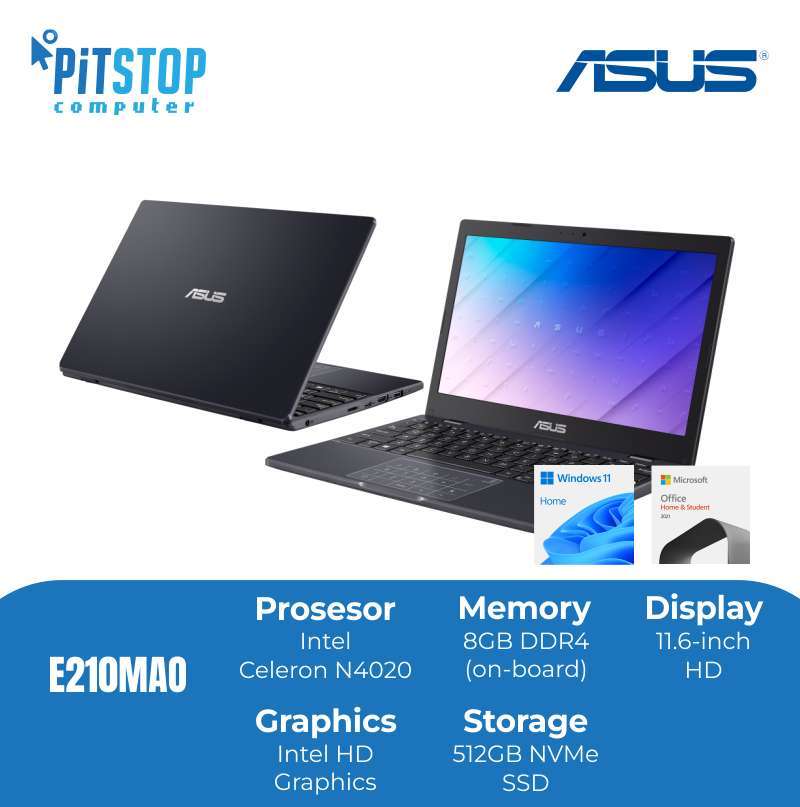 Jual Asus E210mao-hd4515 Notebook Netbook (intel N4020, Ram 8gb, Ssd ...