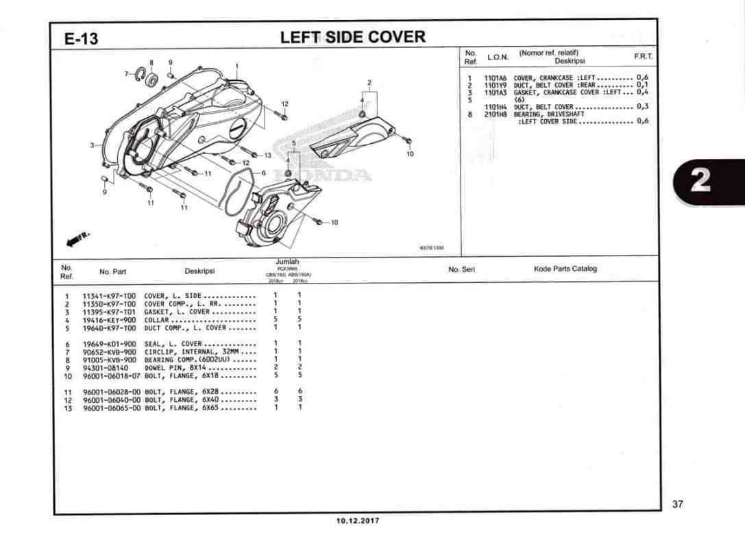 Promo Caver Tutup CVT Duct Comp L Cover Honda PCX 150 K97 & PCX Hybrid ...