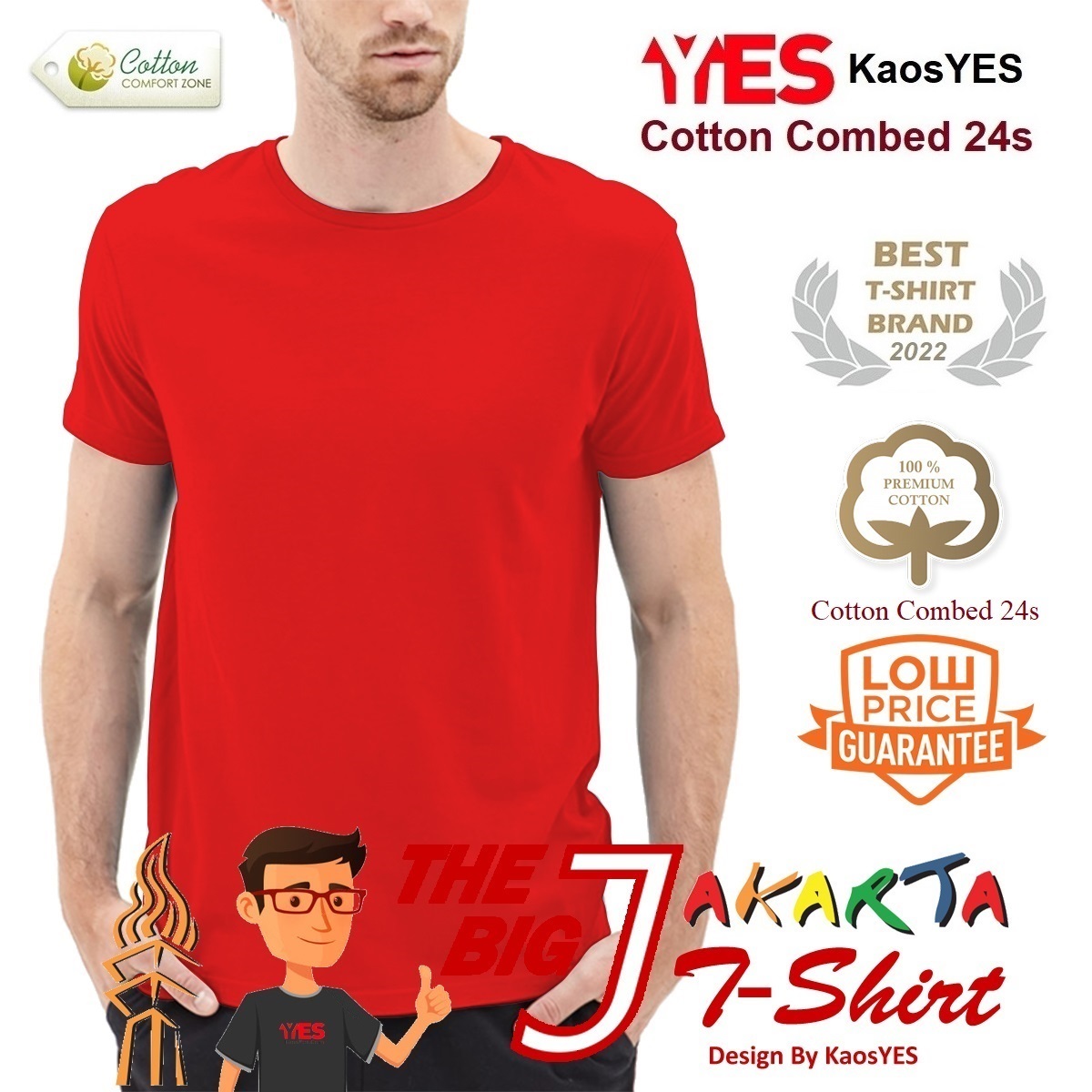 Promo Kaosyes Kaos Polos O-Neck Lengan Pendek T-Shirt - Merah - M Red ... Promo Kaosyes Kaos Polos O-Neck Lengan Pendek T-Shirt - Merah - M Red ...