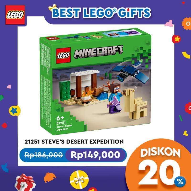 Promo Lego Minecraft 21251 Steve's Desert Expedition Set (75 Pieces ...