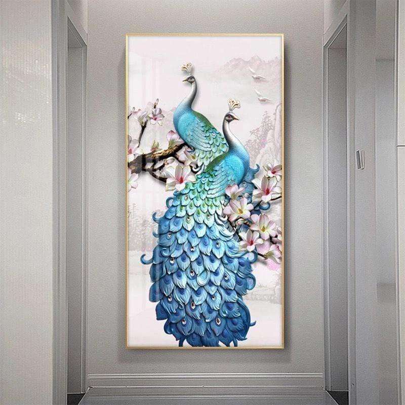 Jual Hiasan Dinding Lukisan Kanvas Burung Merak Plus Bingkai Future Art ...