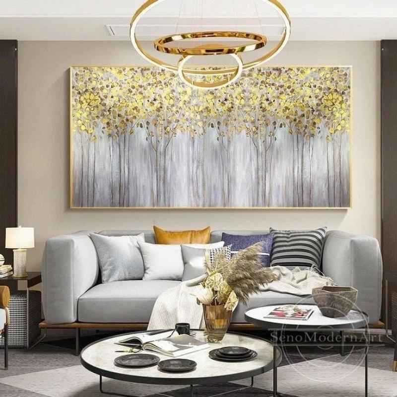 Jual Hiasan Dinding Mewah Gold Lukisan Kanvas Ukuran Jumbo Pajangan ...