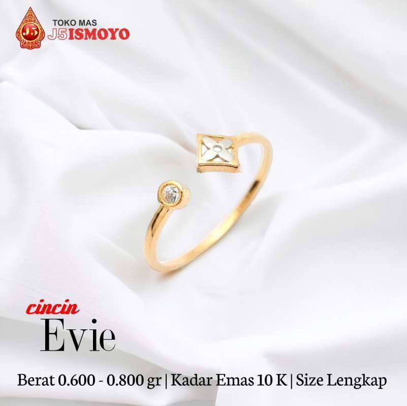 Jual Cincin Emas Asli 10 Karat Evie J5 Ismoyo - 11-12 0.600 Gr Di ...