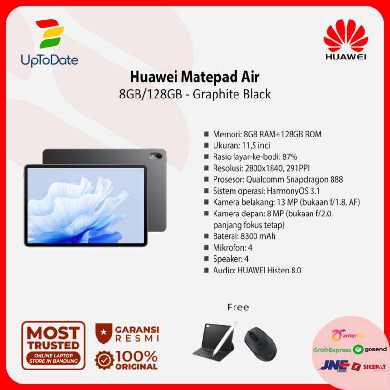 Promo Huawei Matepad Air Tablet 8GB/128GB 11.5 Garansi Resmi Diskon 39% ...