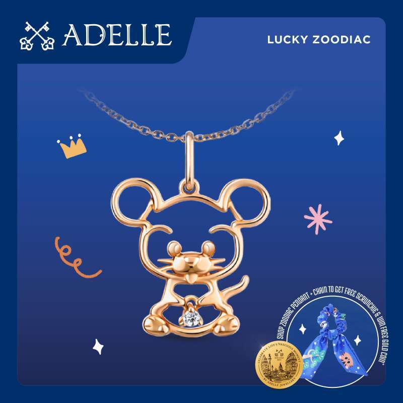 Jual Adelle Jewellery - Zoodiac Cheesy Pendant - Liontin Emas Berlian ...