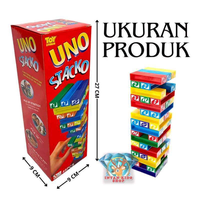 Jual MAINAN ANAK EDUKASI UNO STACKO TUMBLING STACKING TOWER BALOK SUSUN ...