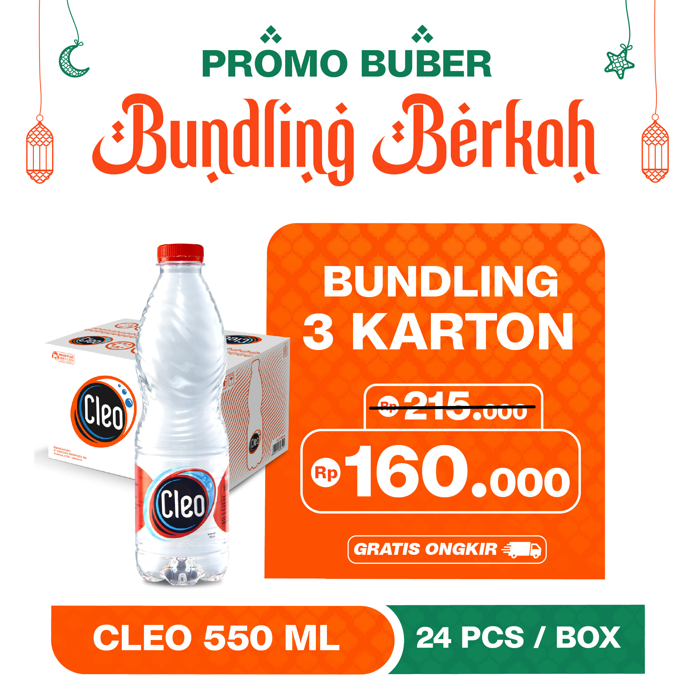 Promo Cleo Air Murni 3d 550ml Sr - Bundling Hemat 3 Packs Diskon 25% Di ...