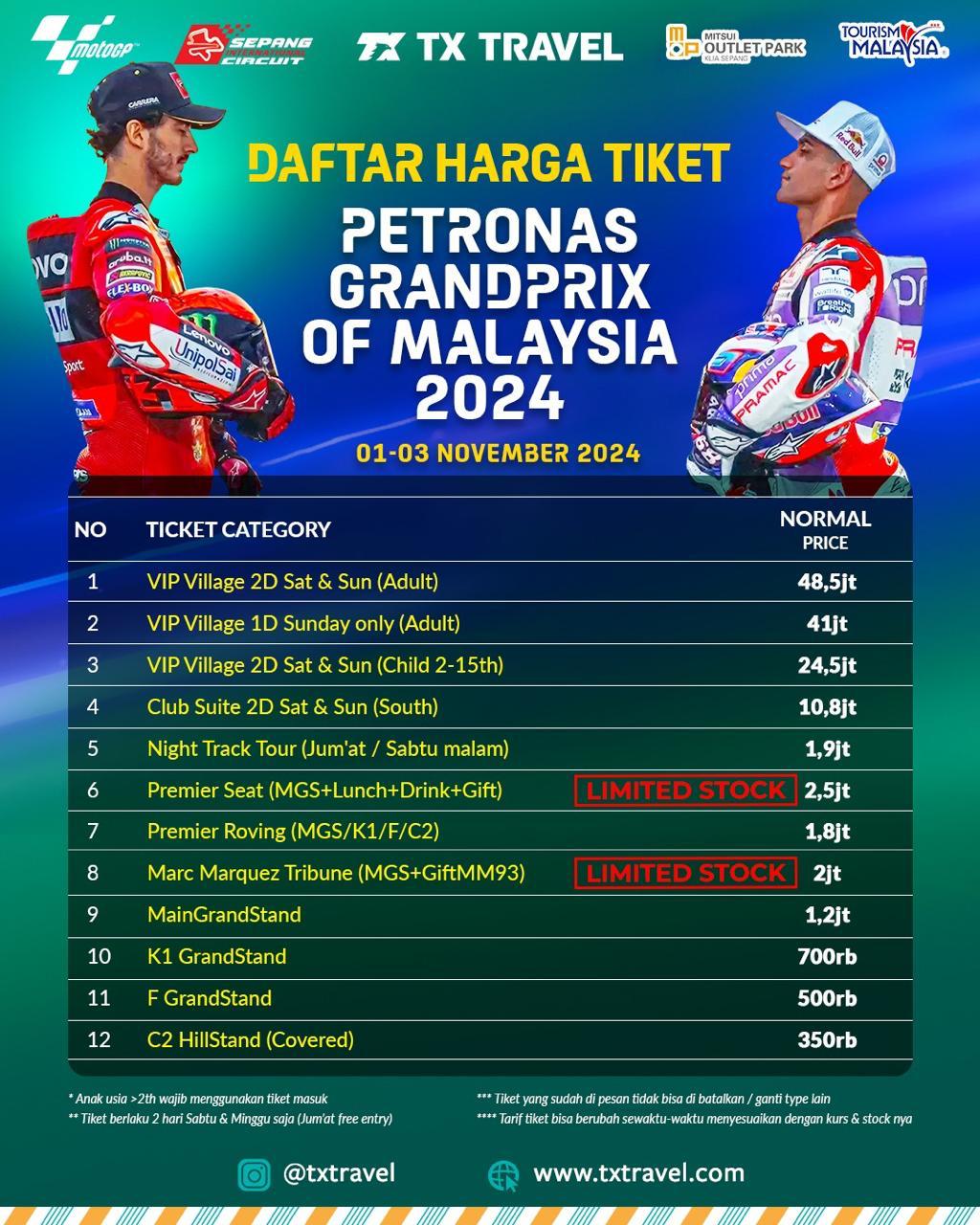 Promo Tiket 2 Day Pass Petronas Grandprix Of Malaysia Motogp Sepang ...