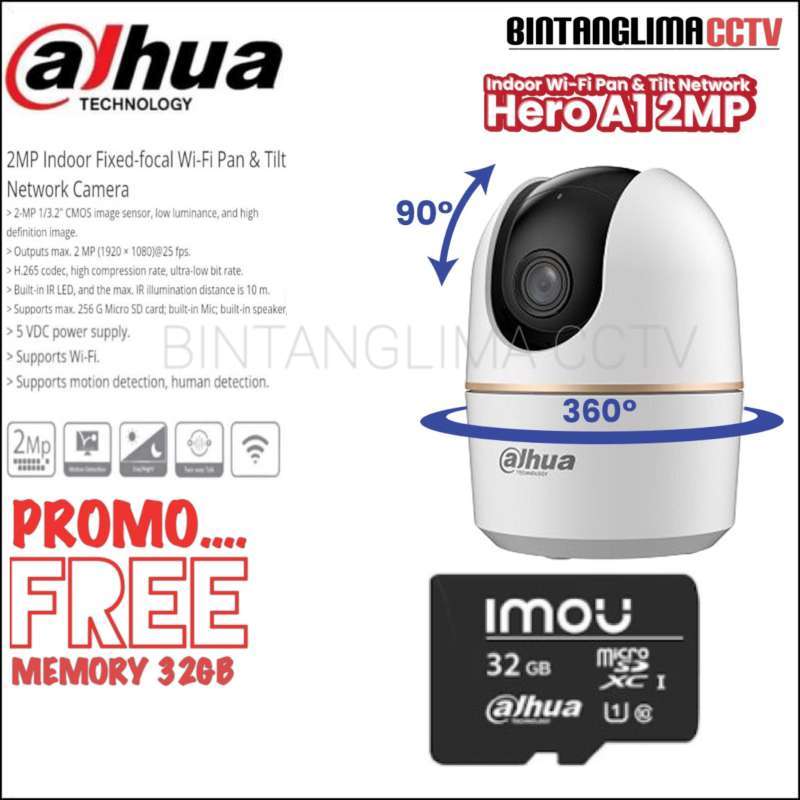 Jual Dahua Hero A1 2mp Camera Indoor Wifi Pan&tilt Net - Bundlink 128gb ...