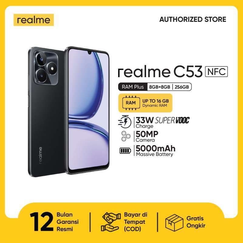 Jual Realme C53 8/256gb - Nfc | 33w Supervooc Charge | 5000 Mah Battery | 90hz Display | Garansi ...