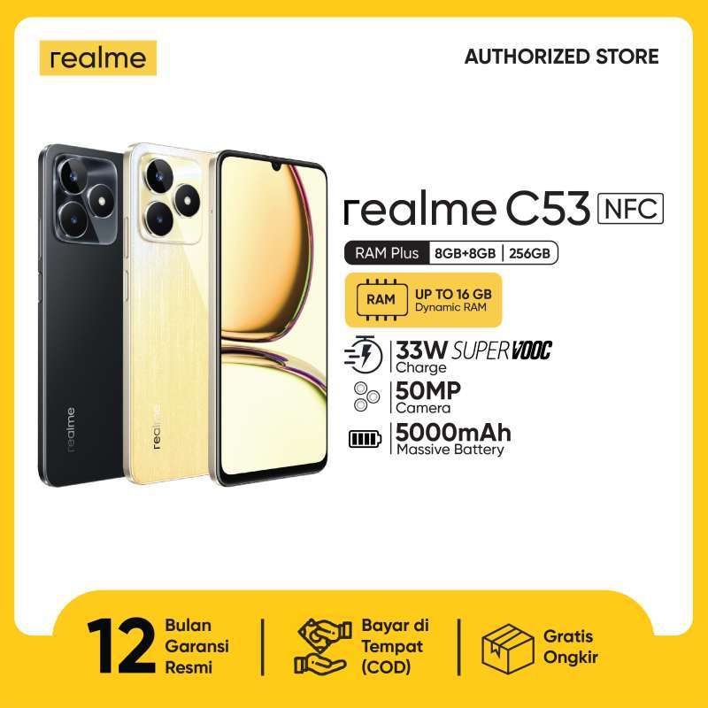 Jual Realme C53 8/256gb - Nfc | 33w Supervooc Charge | 5000 Mah Battery ...