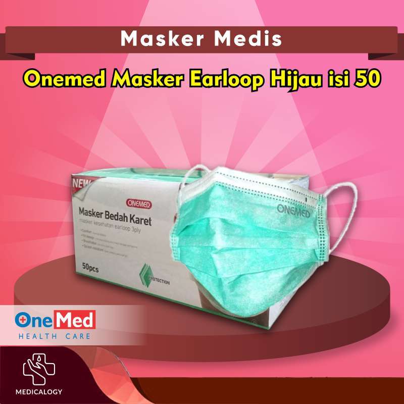 Jual Onemed Masker Medis Earloop Isi 50 Pcs Hijau Di Seller Medicalogy ...