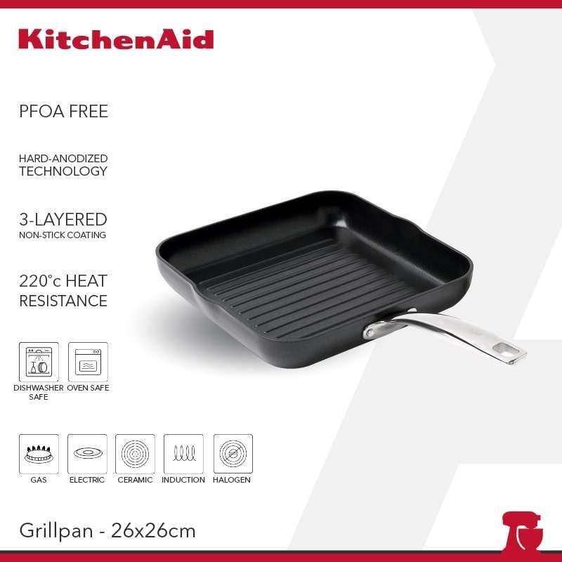 Promo Kitchenaid Square Grillpan 26 Cm X 26 Cm - Kitchenaid | Cw001980 ...