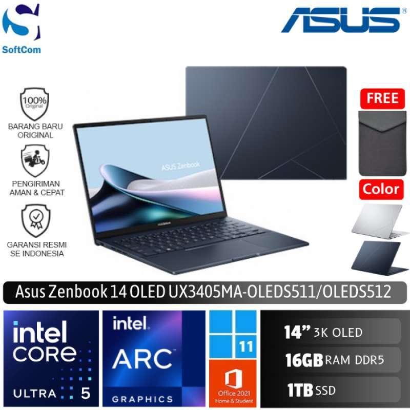 Promo Asus Zenbook 14 Oled Ux3405ma Oleds511 Oleds512 Notebook [core ...